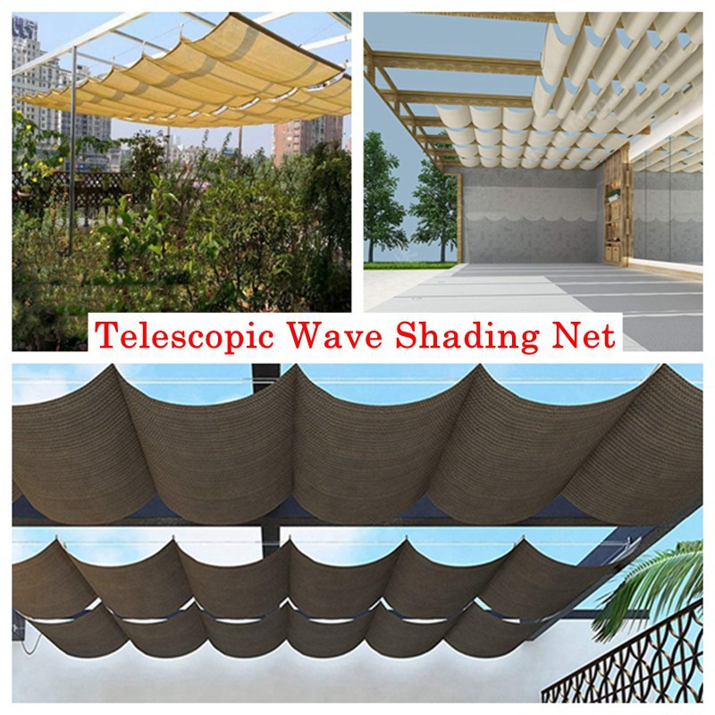 Telescopic Wave Sunshade Net HDPE Anti-UV Shading Net Home Terrace ...