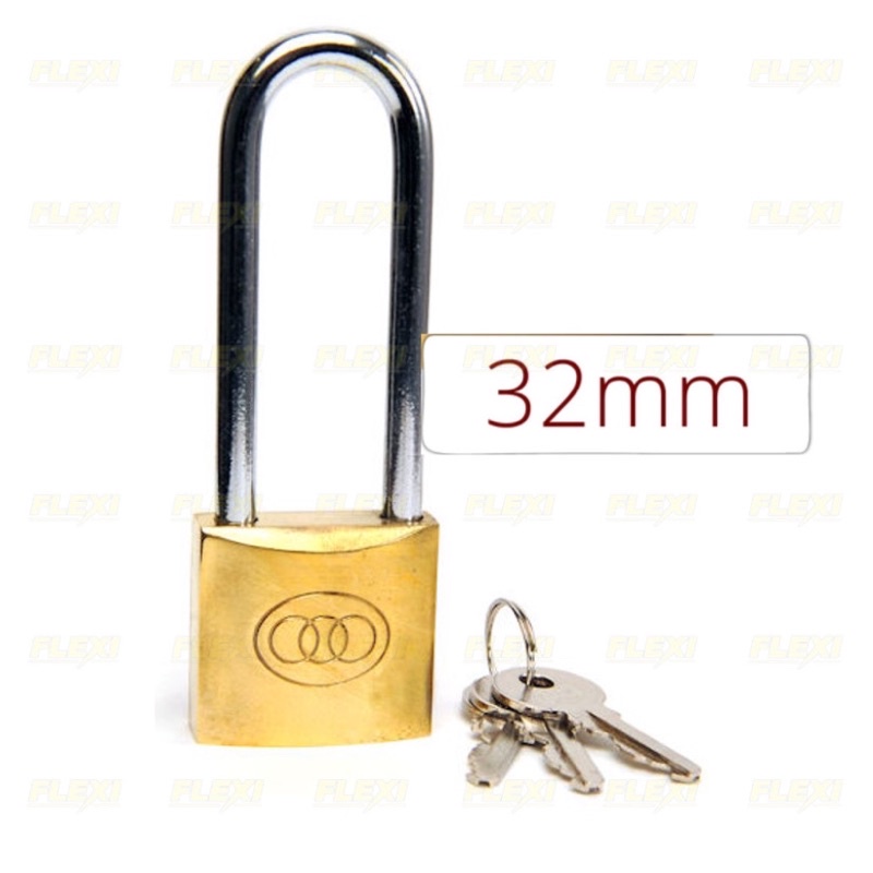 Tri-Circle Long Shackle Brass Padlock Heavy Duty Safety Security Pad ...