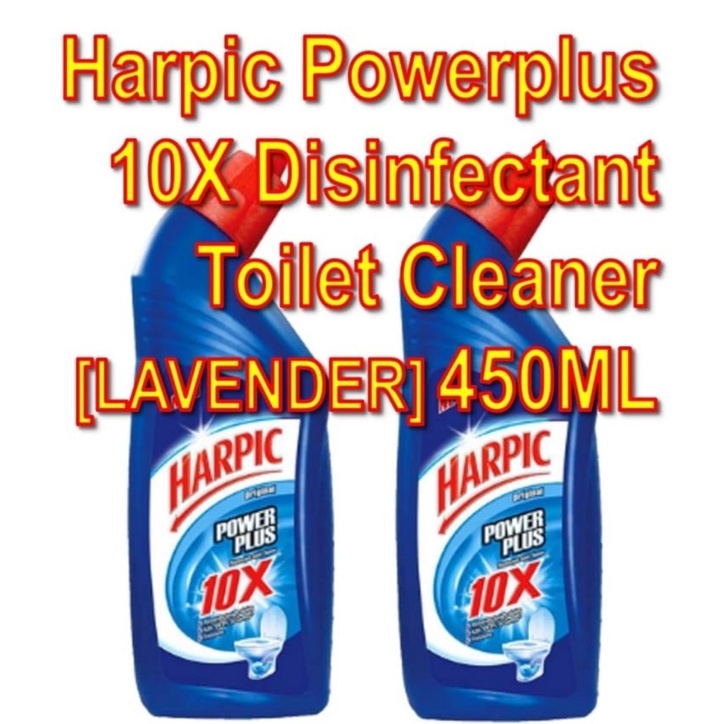 {READY STOCK} Harpic Powerplus 10X Disinfectant Toilet Cleaner 450ML [LAVENDER] | Shopee Malaysia