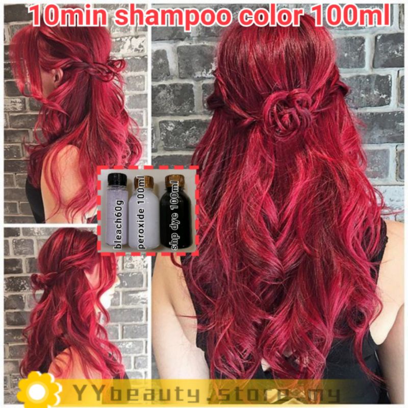 Direct ROSE RED HairColor Kit(10minutes)100ml+Free Bleach&Peroxide ...