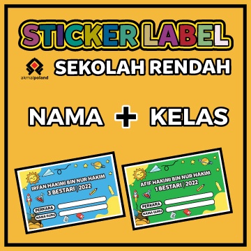 STICKER LABEL SEKOLAH RENDAH (NAMA + KELAS) | Shopee Malaysia