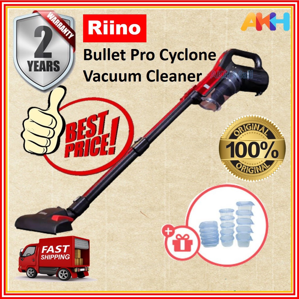 RIINO Bullet Pro Cyclone 15KPa Cordless Vacuum Cleaner (With Free Gift ...