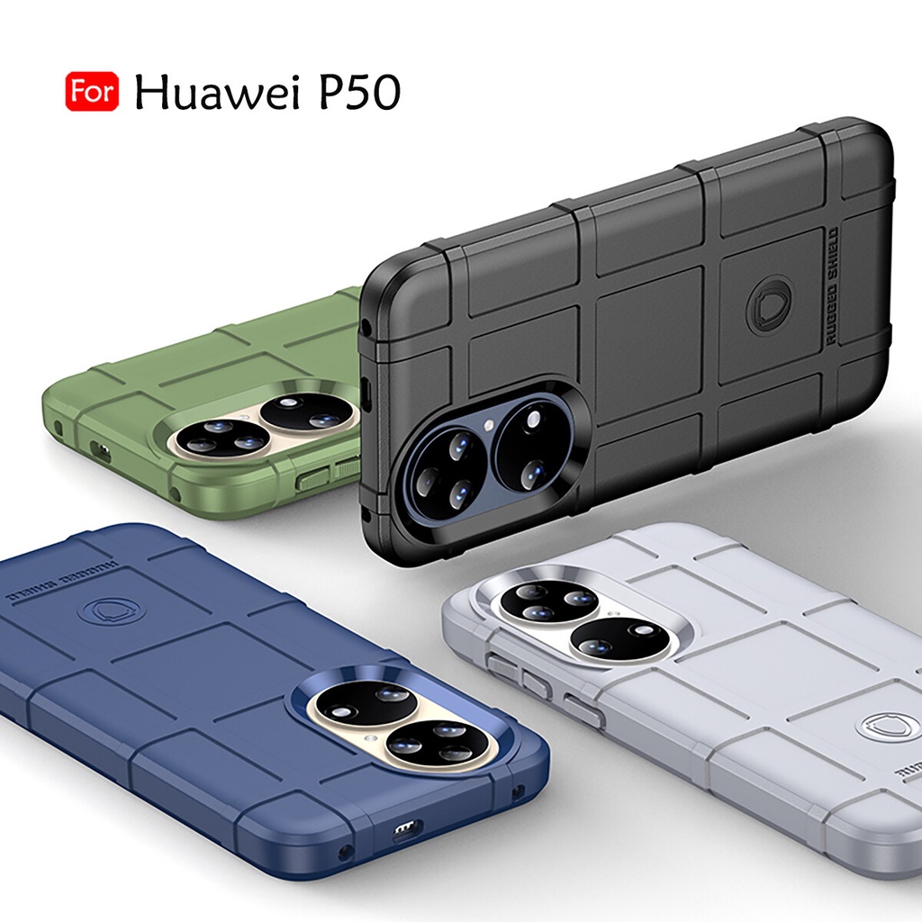 Huawei P50 Rugged Shield Thick TPU Shockproof Case Cover Protection ...