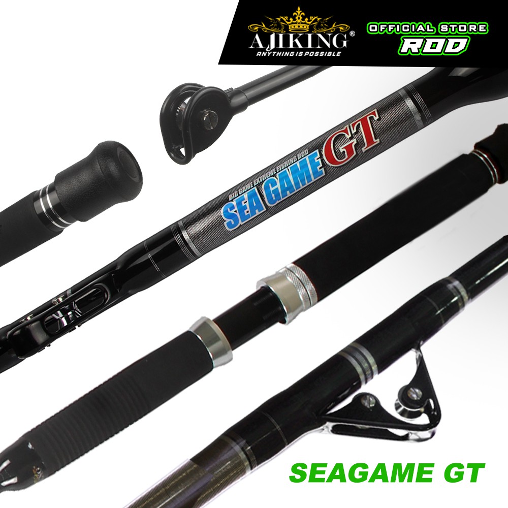(4'6ft-6'6ft) Ajiking Sea Game GT Boat Heavy Duty Fishing Rod Max Drag ...