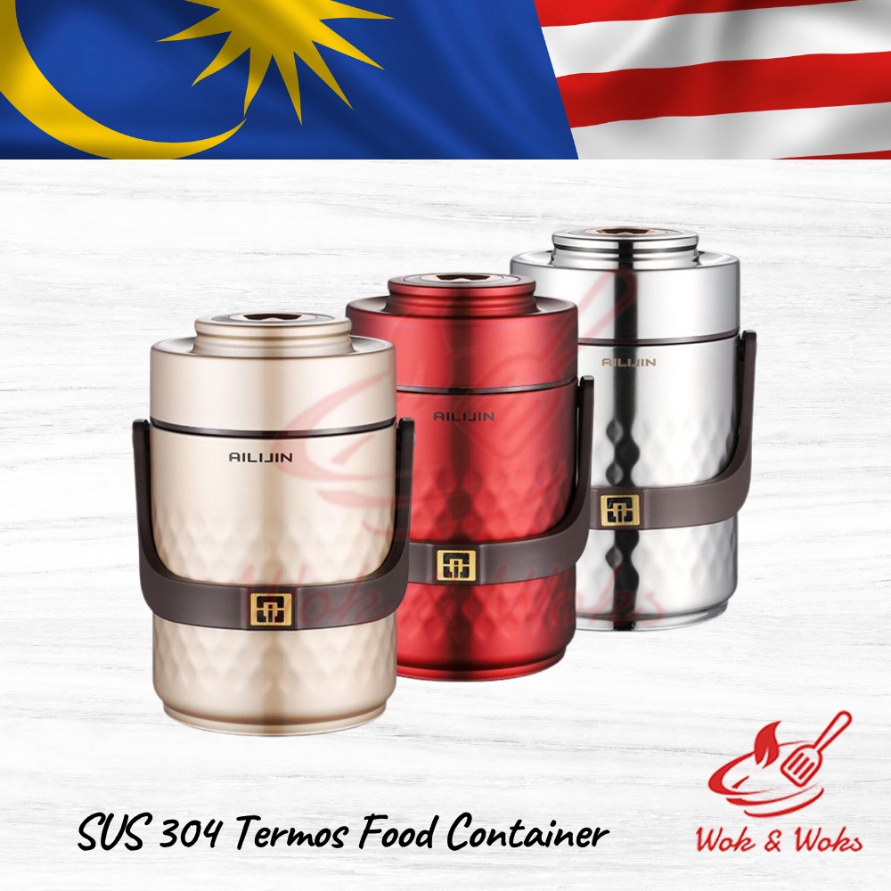 SUS304 Stainless Steel Food Thermos Food Container / Bekas Makanan ...