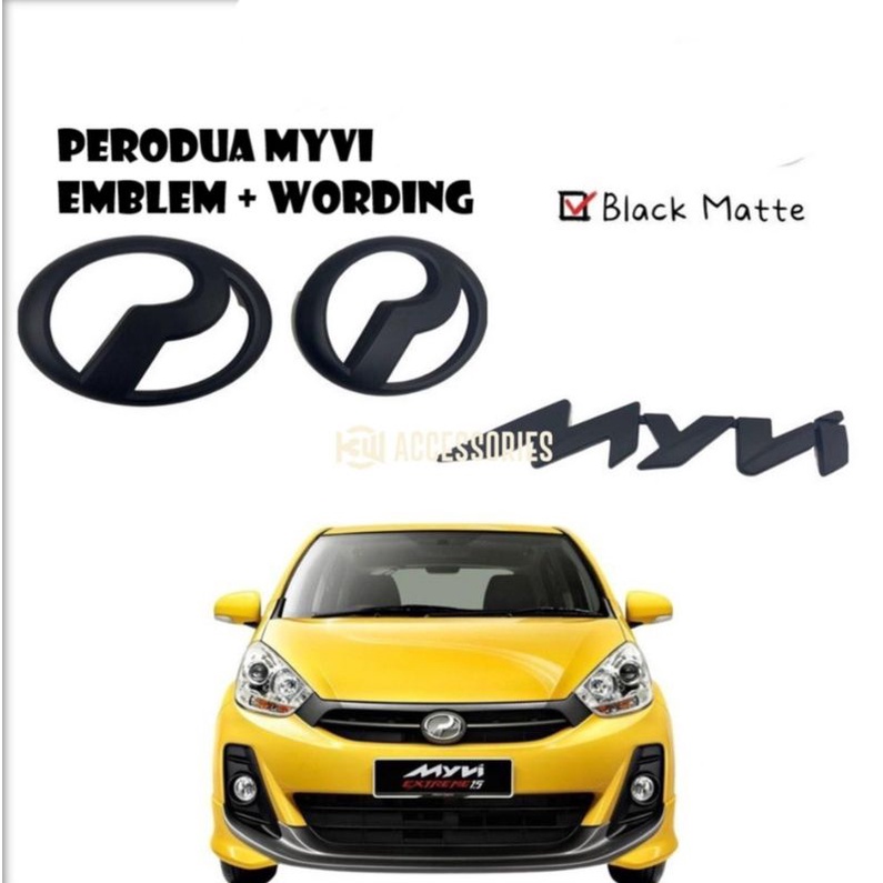 Perodua Myvi Lagi Best Logo Black Emblem Front and Rear and Myvi ...
