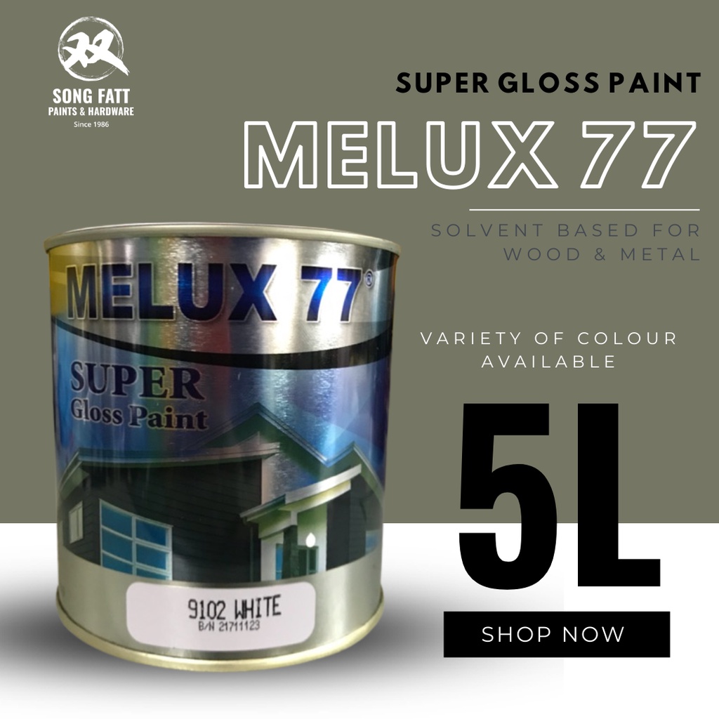 Sancora MELUX 77 GLOSS FINISH (WHITE/COLOUR) 5L Wood & Metal Paint/Platone/Blue-i Gloss/Cat ...