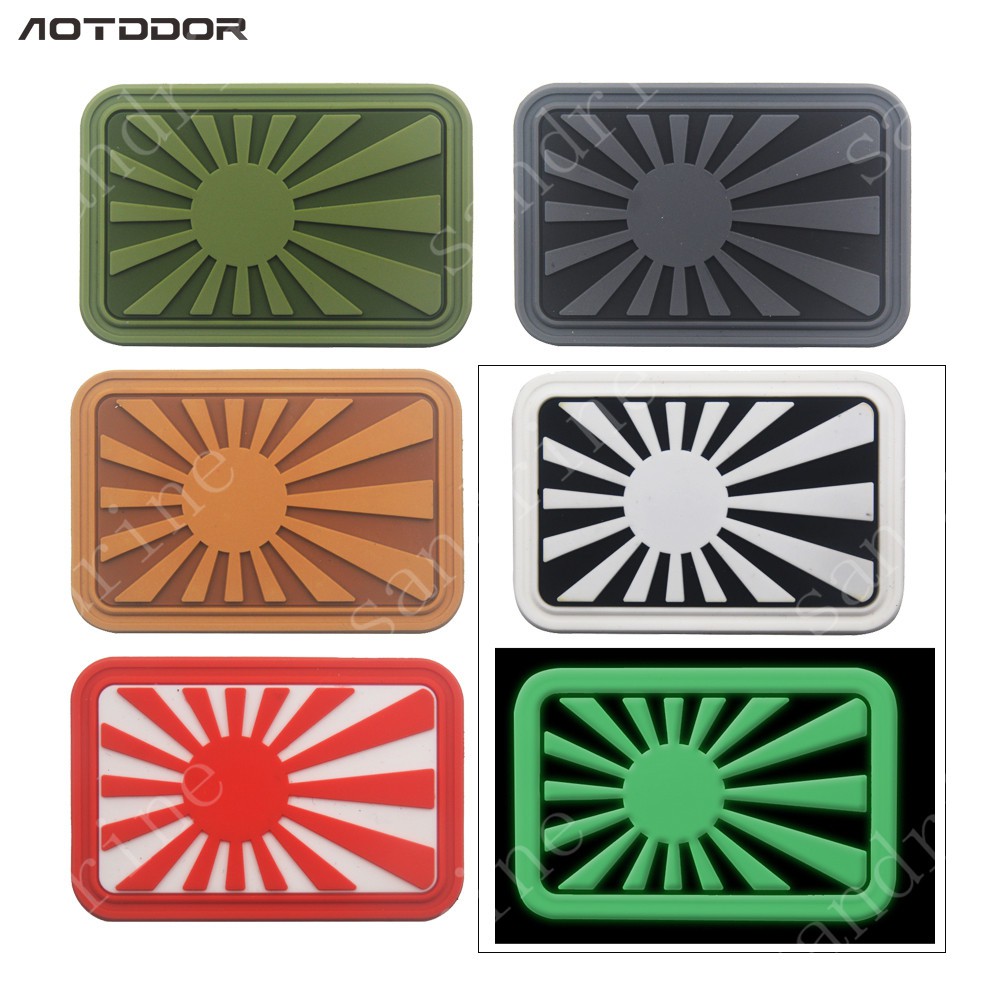 Japanese Japan flag Tactical Military PVC Rubber Velcro Patches badges ...