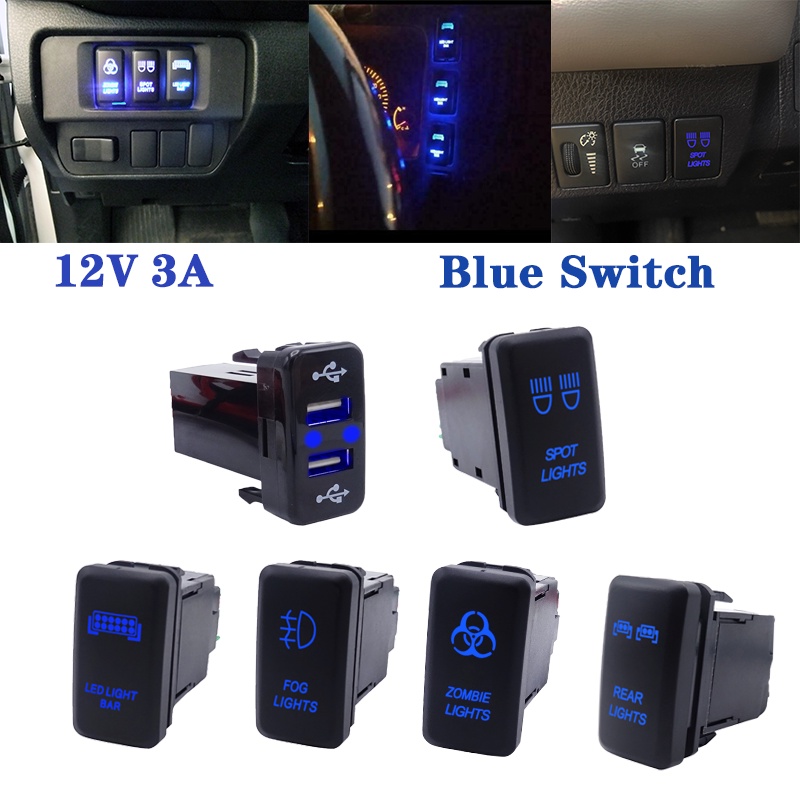 For Toyota Tacoma Tundra 4Runner Hilux 2015/Prado 120 On/Off 12V Blue ...