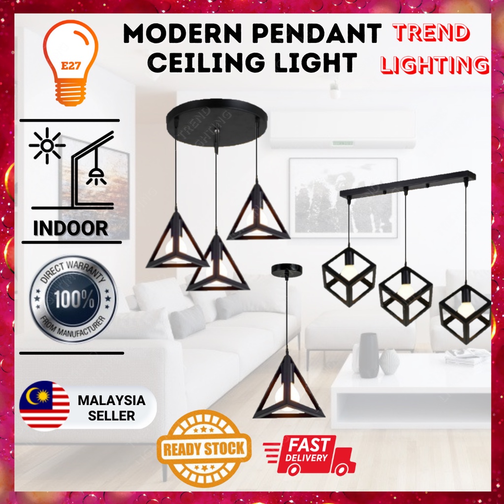Ceiling Pendant Light lampu siling Decorative Ceiling lamp Set of 3 ...