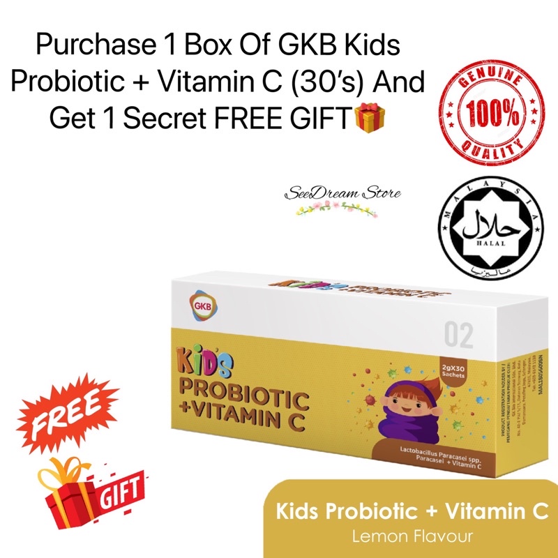 [Ready Stock]GKB Kids Probiotic+Vitamin C 30 Sachets | Shopee Malaysia