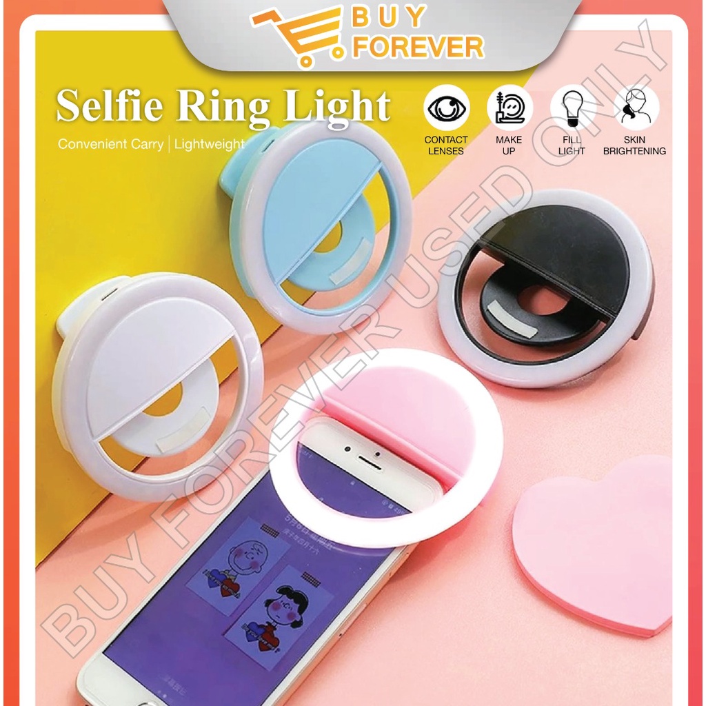 Rechargeable Selfie Ring Light Mini Portable LED Selfie Lamp Brightness ...