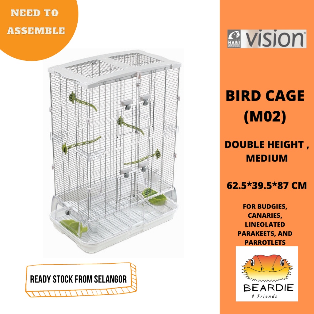 VISION BIRD CAGE M02 DOUBLE HEIGHT MEDIUM FOR SUGAR GLIDER BUDGIES ...