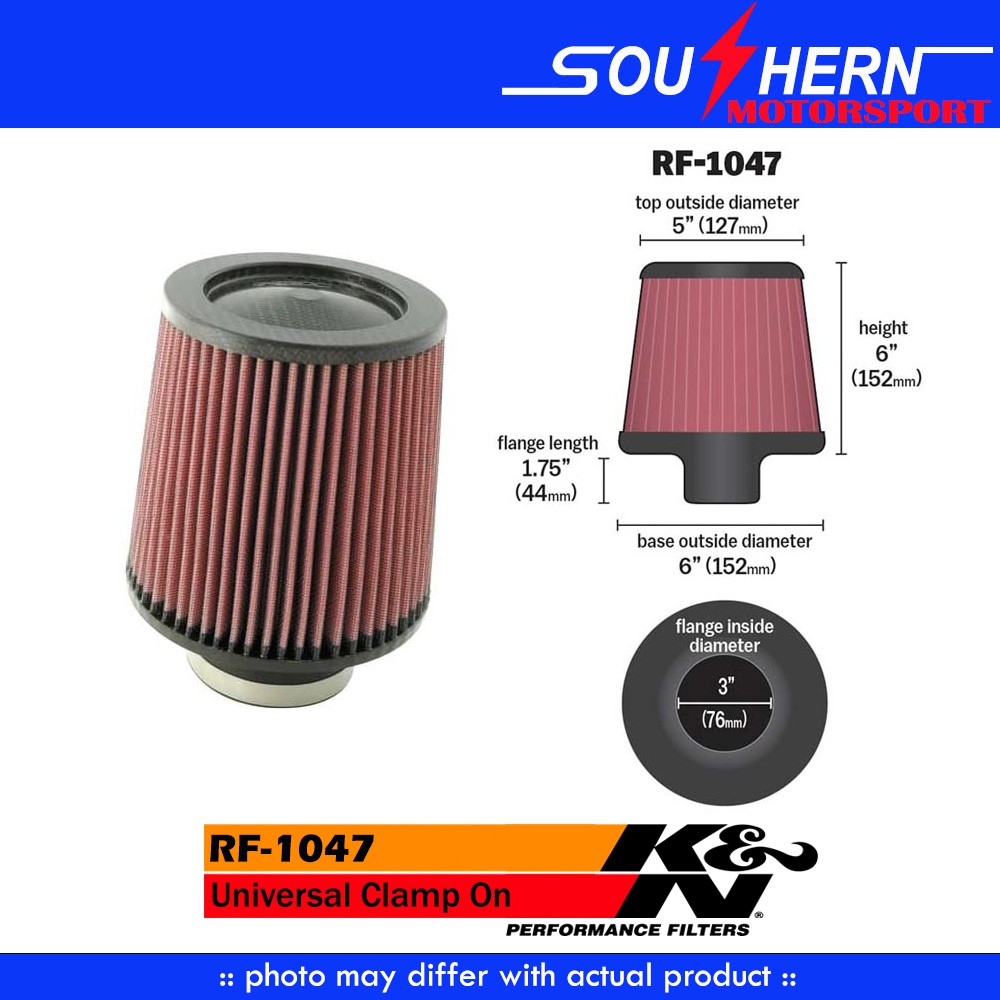 K&N RF-1047 3-INCH CARBON CONE FILTER | Shopee Malaysia