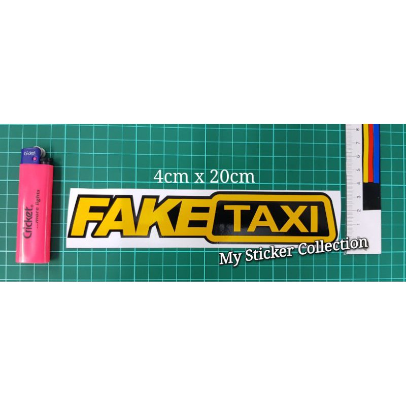 FakeTaxi / Fake Taxi (4cm x 20cm) Sticker Cutting Overlapping ...