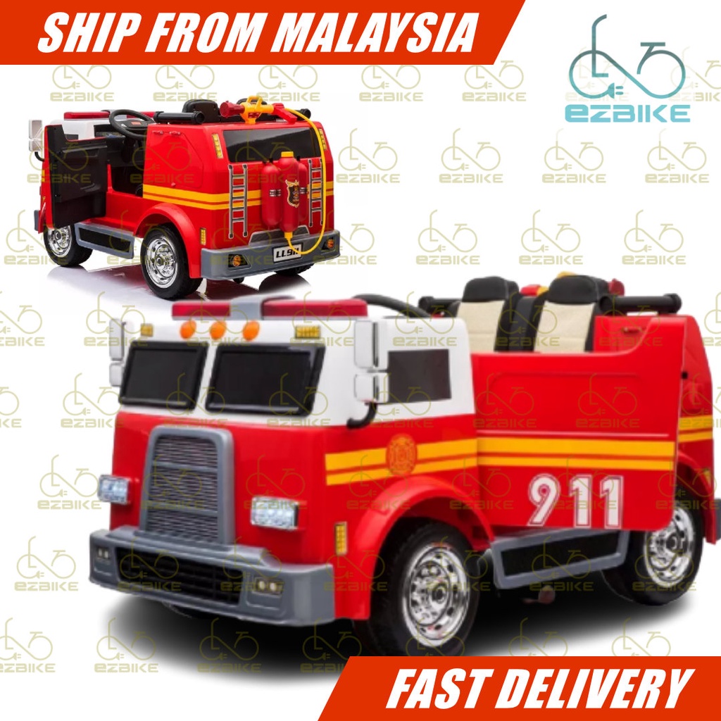 EZBIKE KIDS RIDE ON FIRETRUCK 12V WITH REMOTE CONTROL Kereta Bomba ...