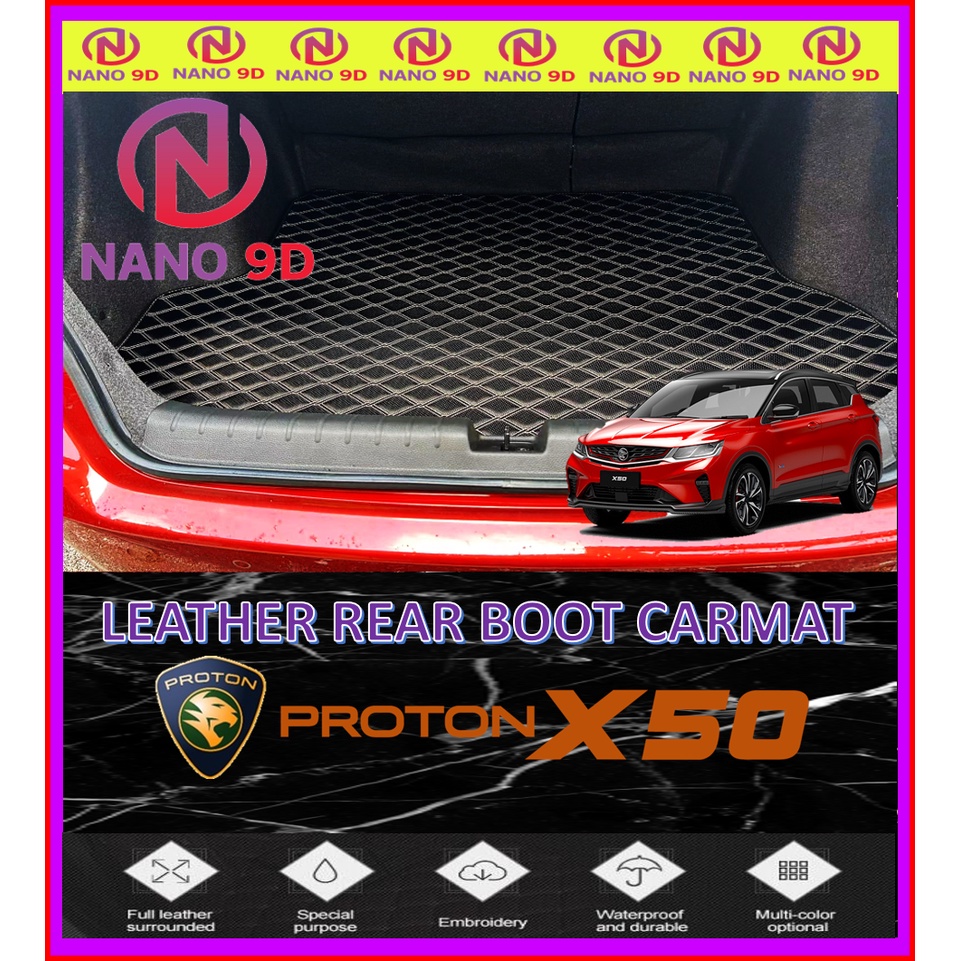 Proton X50 9D Leather Rear Boot Cargo Car Floor Mats Trunk Mat Pad ...