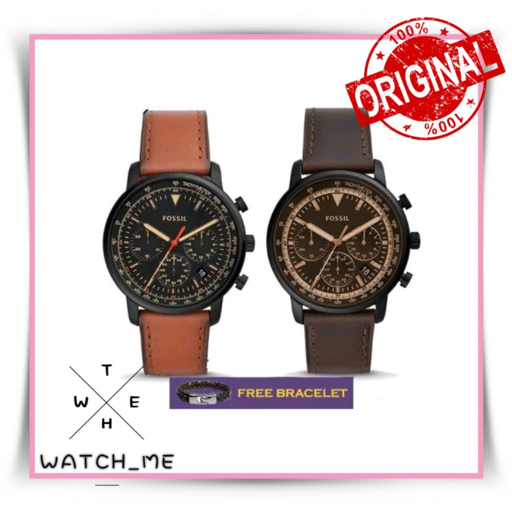[100% Original & Free Bracelet] F0SSIL Goodwin Chronograph Luggage ...