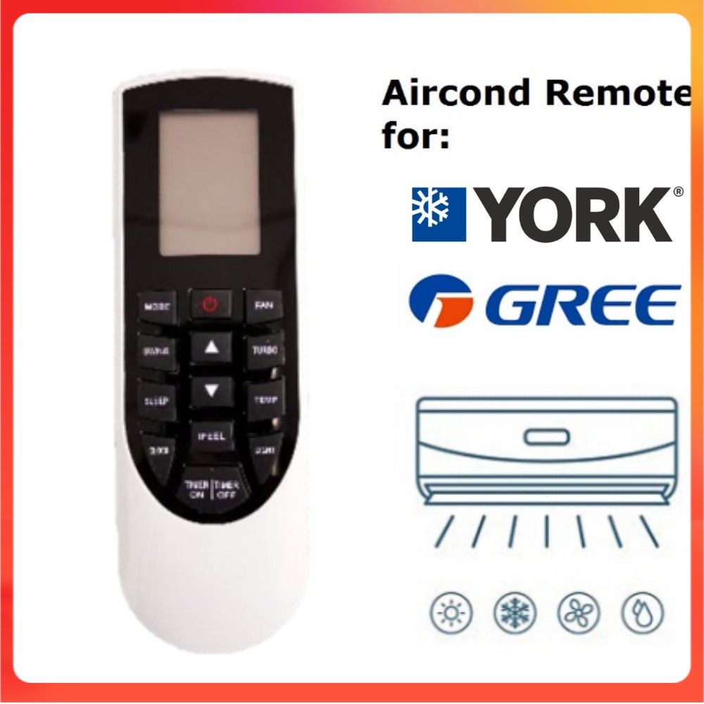 YORK / GREE AIRCOND REMOTE CONTROL AIR CONDITIONER | Shopee Malaysia