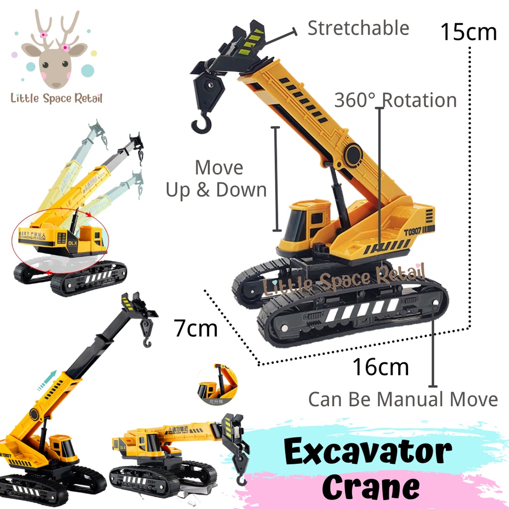 Kids Construction Vehicle Toy/ Crane/ Bulldozer / Excavator/ Forklift ...