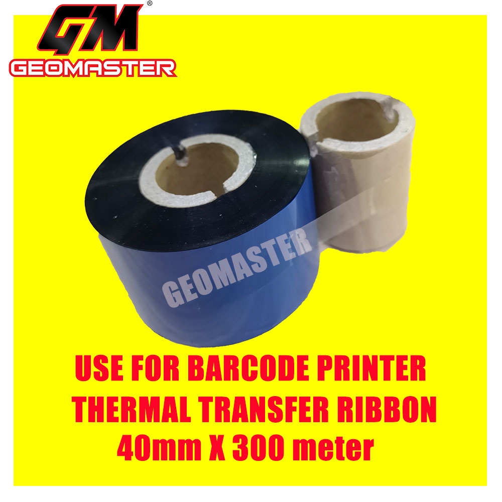 Barcode Wax Ribbon 40mm x 300M for Thermal Transfer Printer Label Tag ...