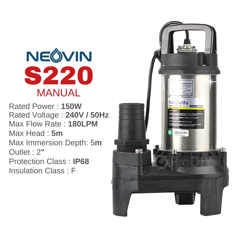 NEOVIN 150W 400W 0.2HP 0.55HP Sewage Submersible Water Pump Automatic ...