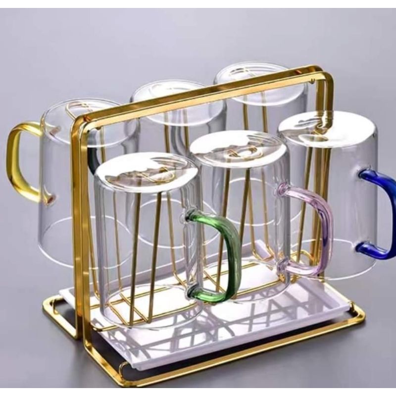 Ready Stock - GOLDEN rim Rectangle & Round glass stand | Shopee Malaysia