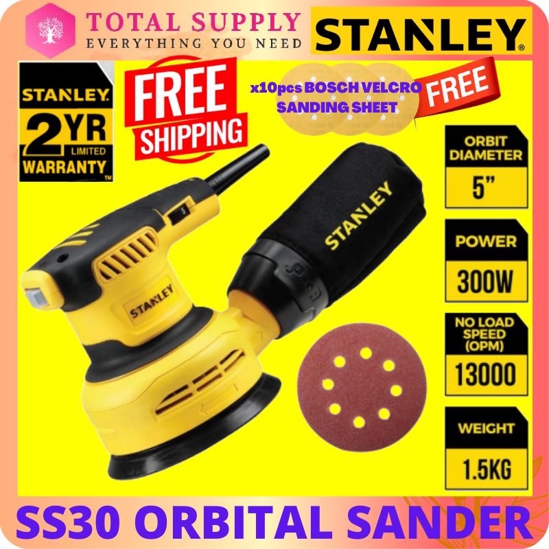 SS30 STANLEY CORDED ORBITAL SANDER 300W | 125MM (5") MESIN SANDER ...