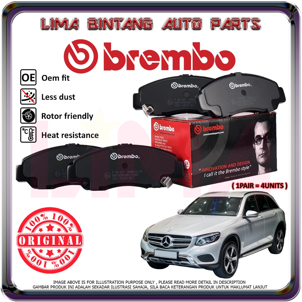 Mercedes Benz GLC200 GLC250 ( X253 ) Front Brake Pads , Disc Brake Pad Brembo *Original ...