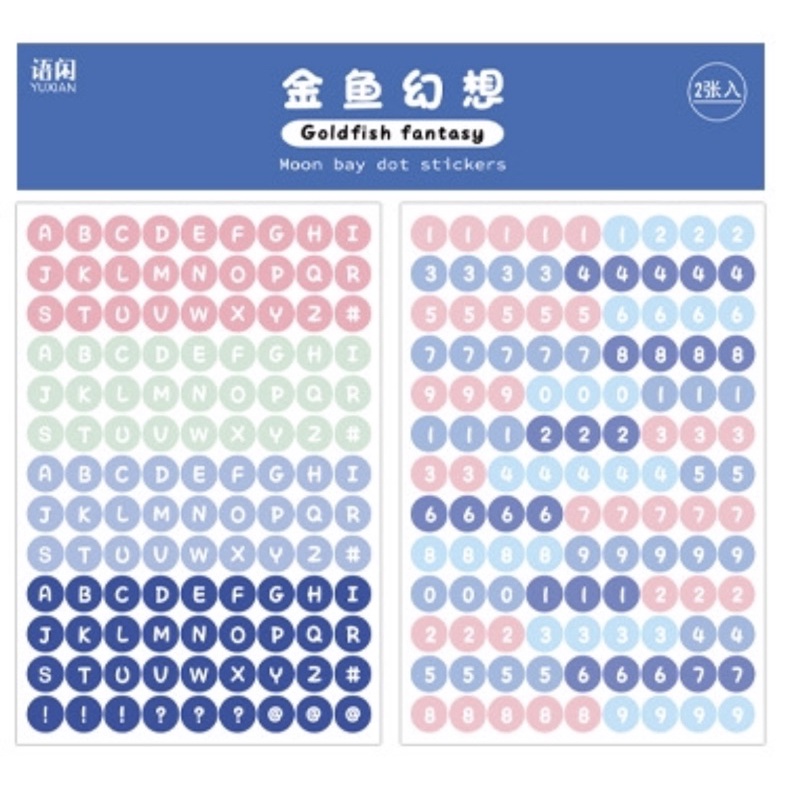 AKINA SAVE 16 Colour Alphabet Number Self Adhesive Round Label 8mm ...