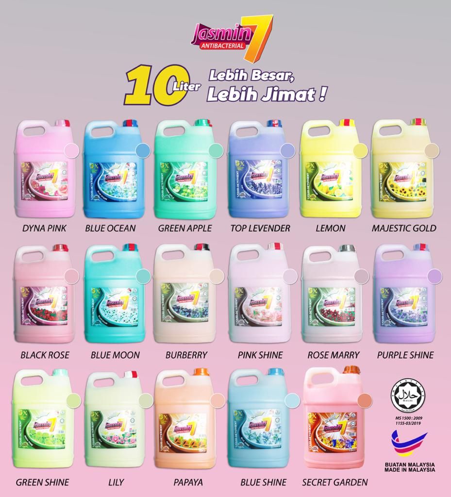 🌸 Jasmin7 Sabun Basuh Antibacterial Softener (5 in 1) Laundry Detergent Dobi 10L Jasmin 7 ...