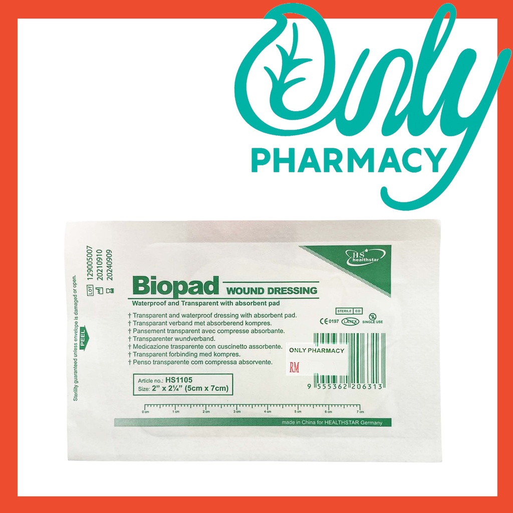 BIOPAD Wound Dressing waterproof plaster 1piece 5cmx7cm/ 6cmx10cm ...