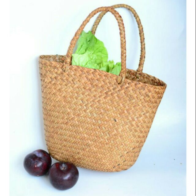 Beg Pasar / BEG ANYAMAN Daun Kercut / BEG KRAF CANTIK | Shopee Malaysia