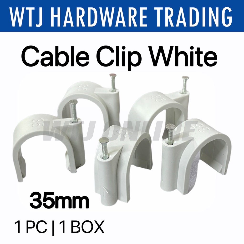 1 PC White color PVC Cable U Clip / Wall Wire Clip / U CLIPS / Klip Wayar Paku Besi / Flat Clip ...
