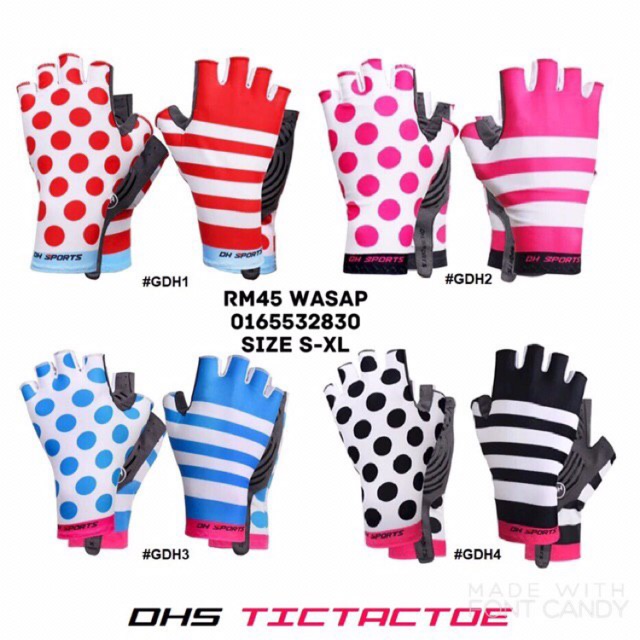 DHS tic-tac-toe half finger glove | Shopee Malaysia