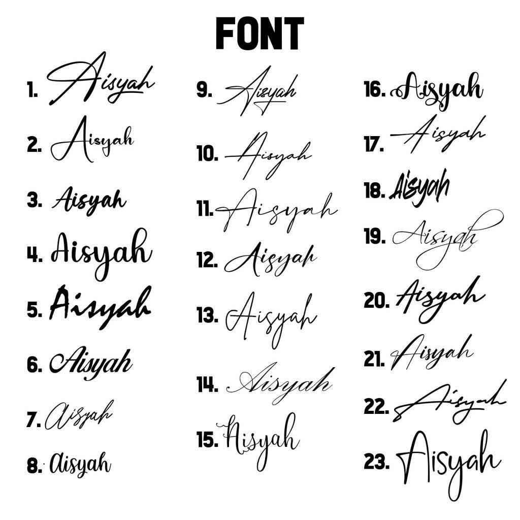 (MAX 8 HURUF) STICKER CUSTOM NAMA / TYPE / FONT - THERMOS / KERETA ...