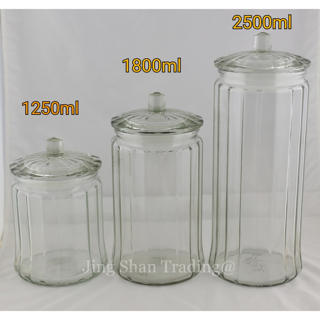 [1250ml/1800ml/2500ml] Spaghetti jar/Balang kaca makanan kering/glass ...