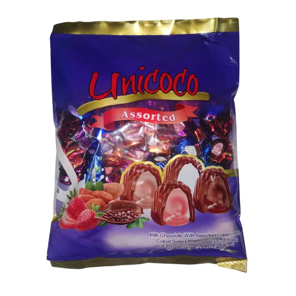 UNICOCO MILK CHOCOLATE WITH ASSORTED CREAM FILLING 400GM POUCH | Shopee ...