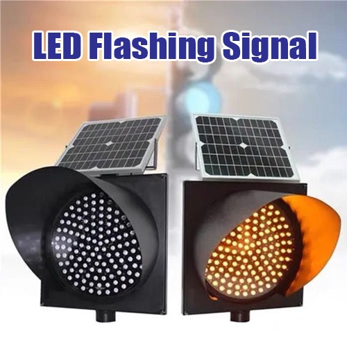 [Ready Stock] 300mm Yellow LED Flashing Signal Solar Warning Light ...