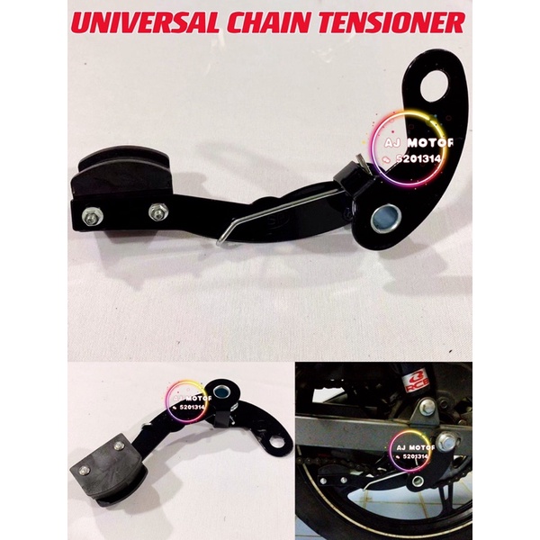 UNIVERSAL MOTORCYCLE CHAIN TENSIONER MOTOSIKAL CROSS SCRAMBLER KLX150 ...