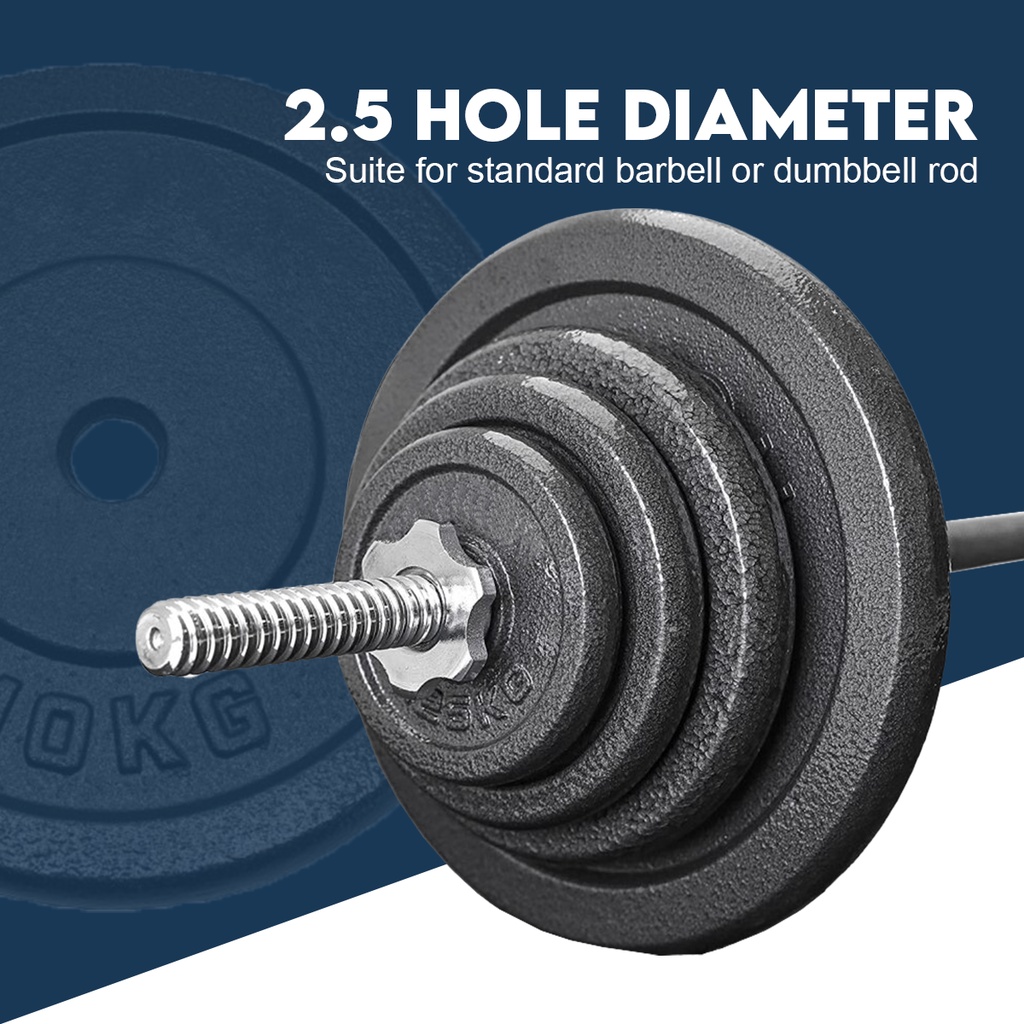 Cast Iron Weight Plate - 1 pairs (2.5kg / 5kg / 10kg) / Plat Berat Besi Tuang - 1 pasang (2.5kg ...