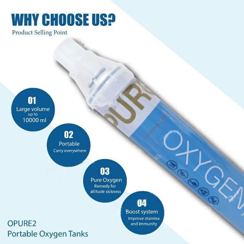 Opure2 Medical Oxygen tank 10L Portable Oxygen tank Pure Oxygen Bottle ...