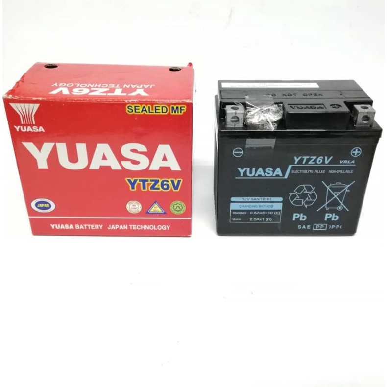 YTZ6V TERMURAH YUASA YTZ6V BATTERY RS150 CBR150 PCX150 NEW | Shopee ...