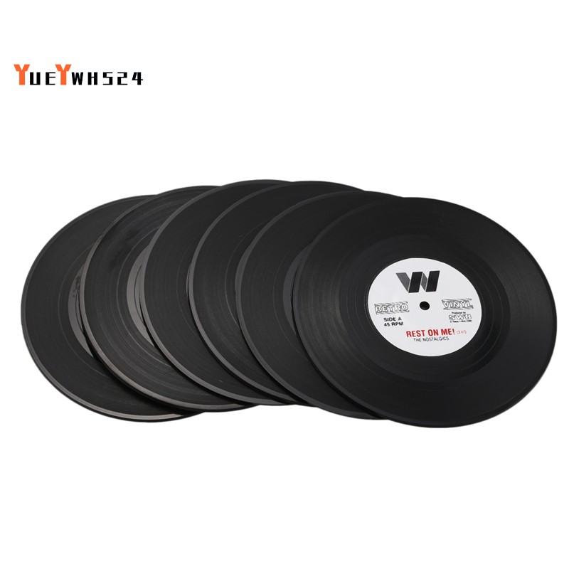 6pieces / Set Spinning Retro Vinyl Disc Drink Coasters | Shopee Malaysia