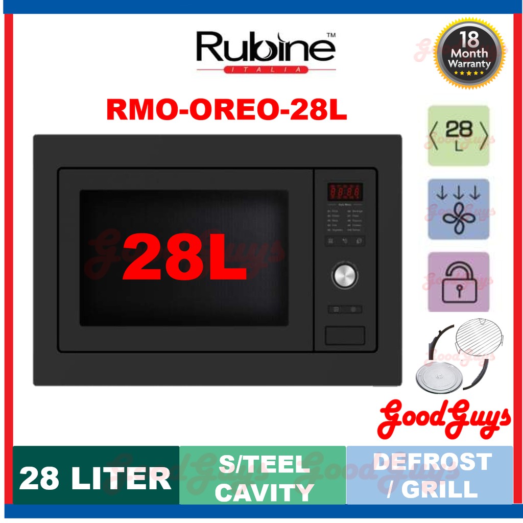 RUBINE RMO-OREO-28BL BUILT-IN MICROWAVE OVEN / 28L / BLACK | Shopee ...