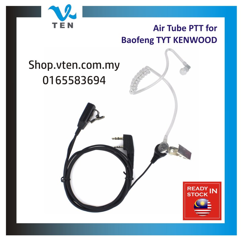 🔥🇲🇾ready stock🔥BAOFENG KENWOOD TYT Air Tube PTT Mic Earphone for Walkie Talkie Speaker Push To ...