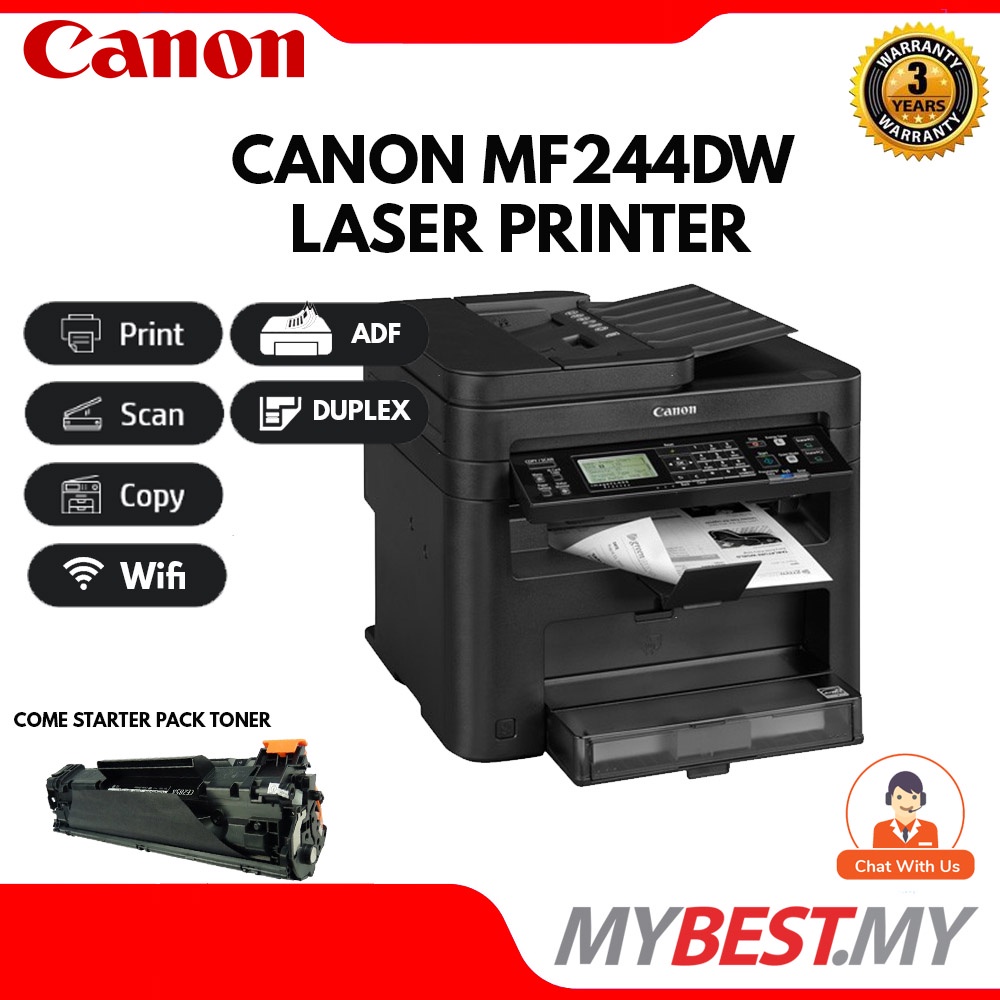 Canon imageCLASS MF244dw / MF237W Wireless Laser Monochrome Printer Print, Copy, Scan, Duplex ...