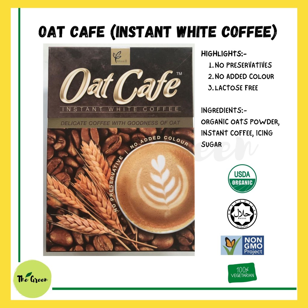 FITWELL Oat Cafe (Oat Milk) Instant White Coffee (30g x 12 sachets ...