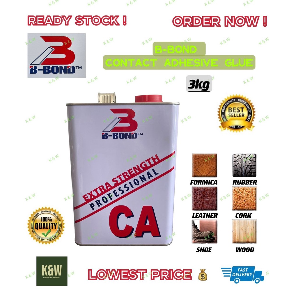 READYSTOCK!!B-BOND CONTACT ADHESIVE GLUE / CA GLUE / 3KG | Shopee Malaysia