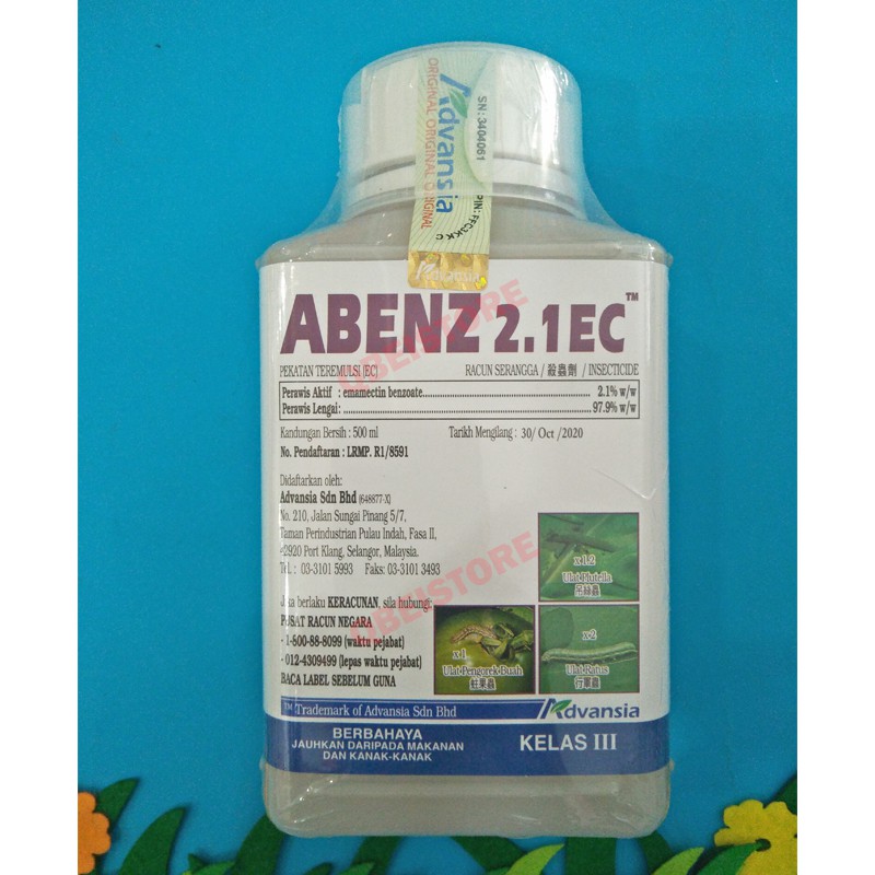 Abenz 2.1EC 500ml - Sesuai Untuk Cili Kubis Tomato - Mengawal Ulat ...